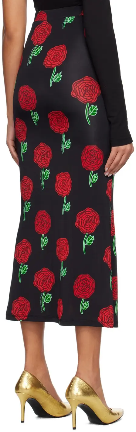 Versace High-waist Floral Skirt