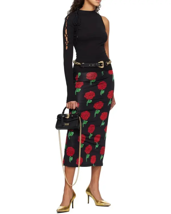 Versace High-waist Floral Skirt