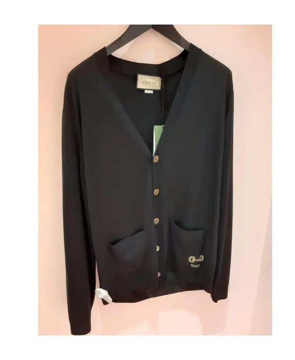 Gucci Logo Embroidered V-neck Cardigan
