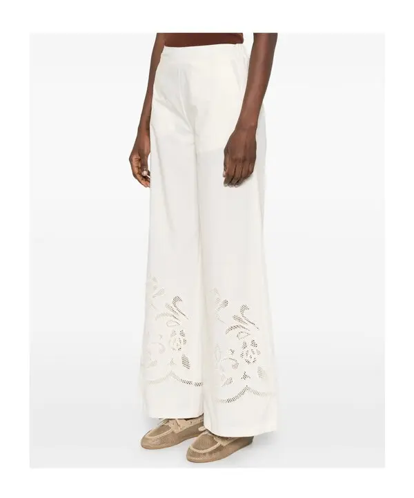 FORTE_FORTE Wide Leg Eyelet Trousers