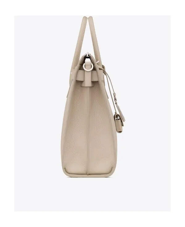 Saint Laurent Sac De Jour Thin Large Grained Leather Handbag - Nude