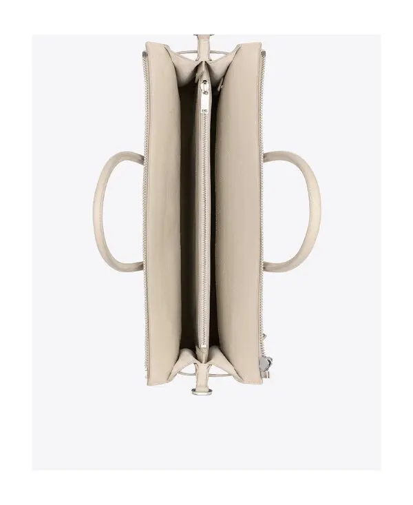 Saint Laurent Sac De Jour Thin Large Grained Leather Handbag - Nude