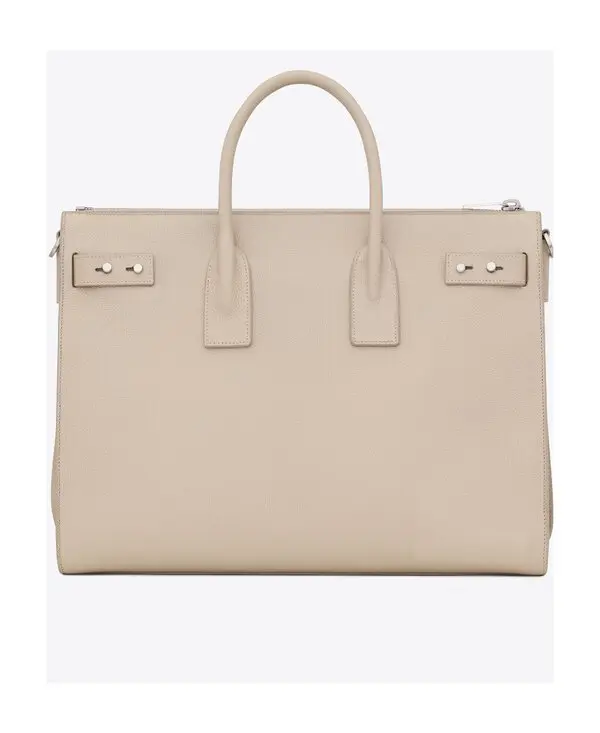 Saint Laurent Sac De Jour Thin Large Grained Leather Handbag - Nude