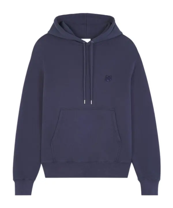 Maison Kitsuné Long Sleeve Hoodie With Embroidered Fox Head Patch