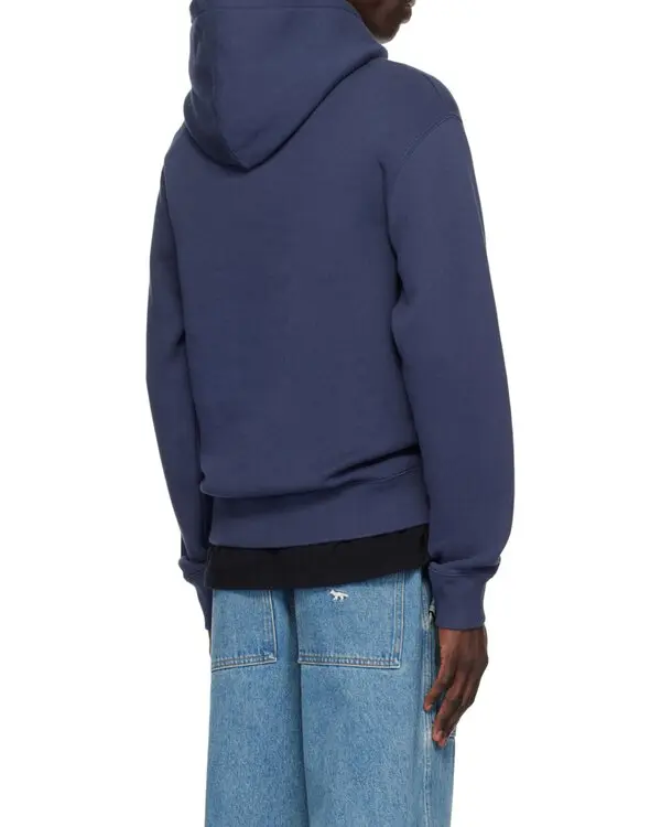 Maison Kitsuné Long Sleeve Hoodie With Embroidered Fox Head Patch