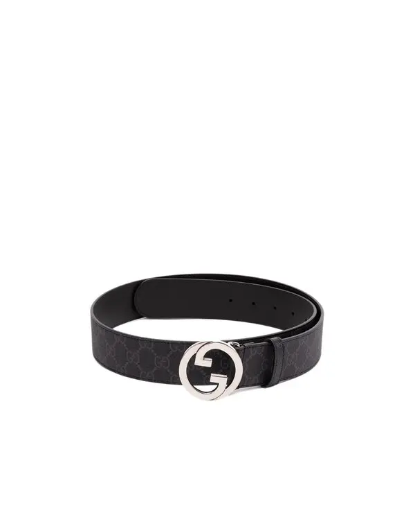 Gucci Gg Supreme Buckled Belt - Black