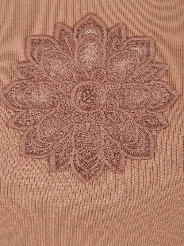 TWINSET Ribbed Embroidered Tank Top