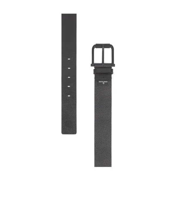 Stone Island Logo Debossed Leather Belt