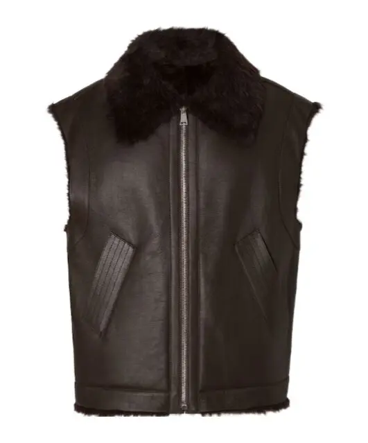 Fendi Ff Plaque Cropped Shearling Vest