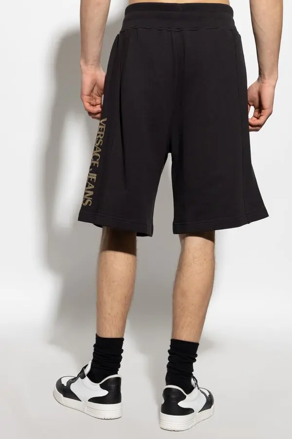 Versace Logo Print Drawstring Shorts