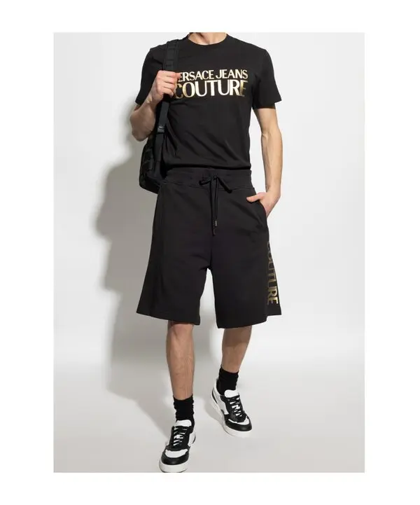 Versace Logo Print Drawstring Shorts
