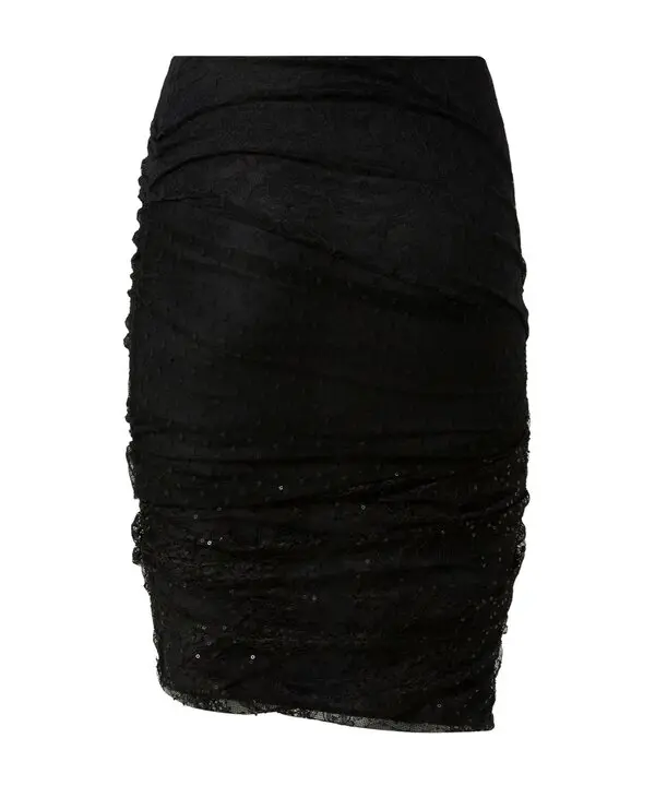 Pinko Patchwork Effect Lace Pencil Skirt