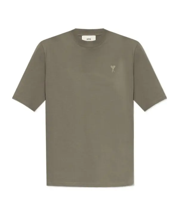 AMI Paris De Coeur Crewneck T-shirt - Green
