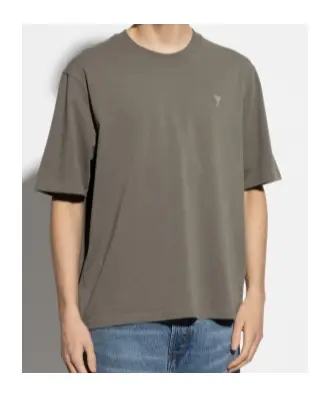 AMI Paris De Coeur Crewneck T-shirt - Green