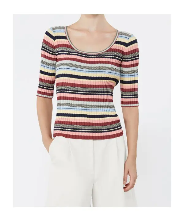 Max Mara Striped Cropped Knit Top