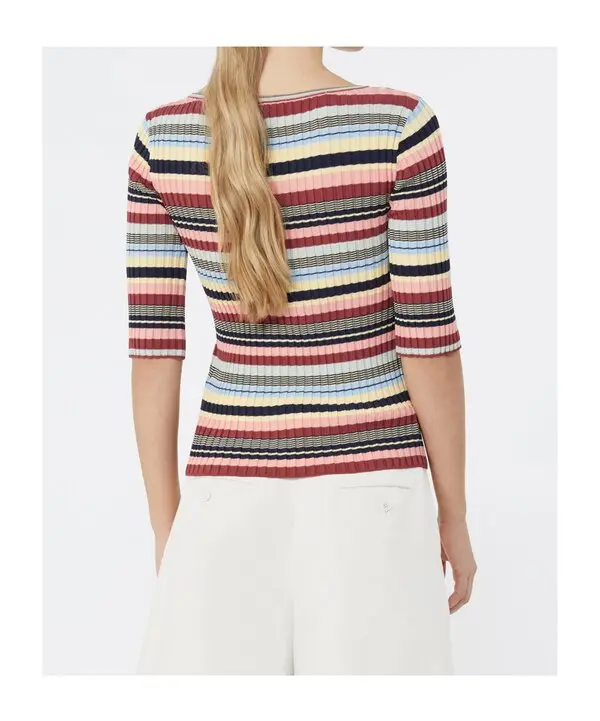 Max Mara Striped Cropped Knit Top