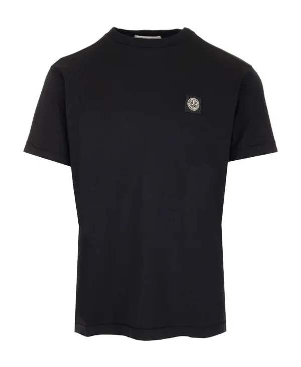 Stone Island Logo Patch Crewneck T-shirt - Black
