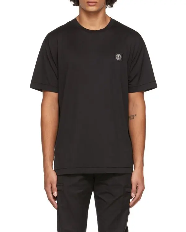 Stone Island Logo Patch Crewneck T-shirt - Black