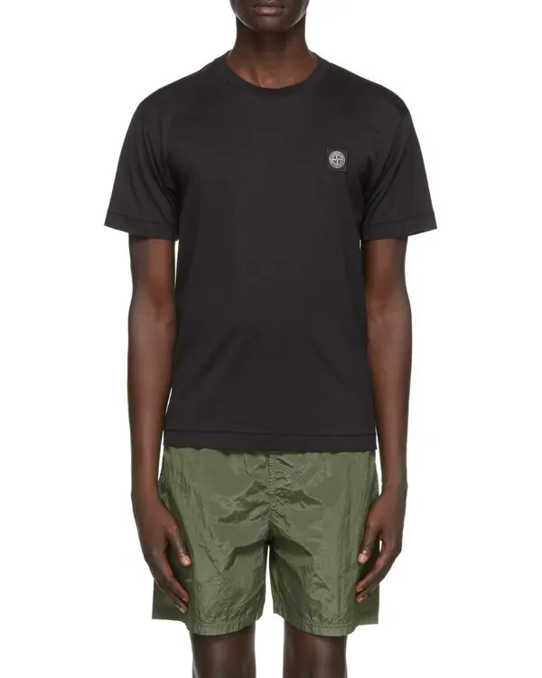 Stone Island Logo Patch Crewneck T-shirt - Black