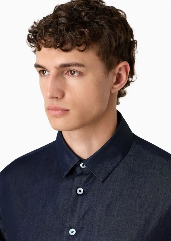 Giorgio Armani Slub-effect Buttoned Shirt