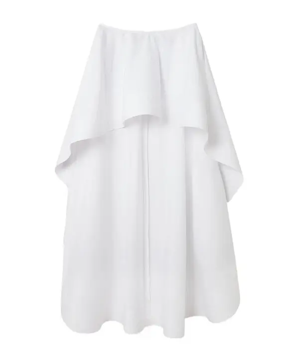 Stella McCartney Asymmetrical Ruffled Midi Skirt - White
