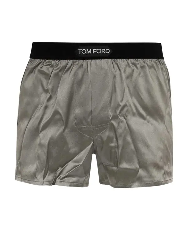 TOM FORD Logo Elasticated Boxer Shorts - Gray