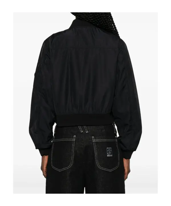 SAVE THE DUCK Cropped Bomber Jacket With Ribbed Trim