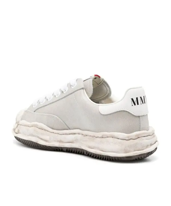 Mihara Yasuhiro Blakey Distressed-effect Leather Sneakers - White