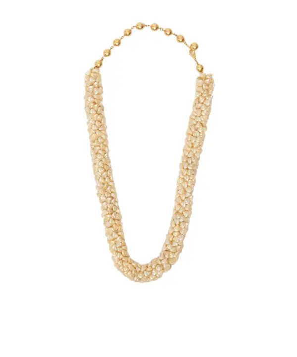 Valentino Garavani Gold Tone And Pearl Necklace - Yellow