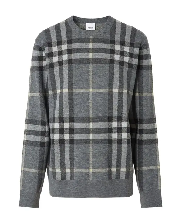 Burberry Check-pattern Wool-silk Jumper