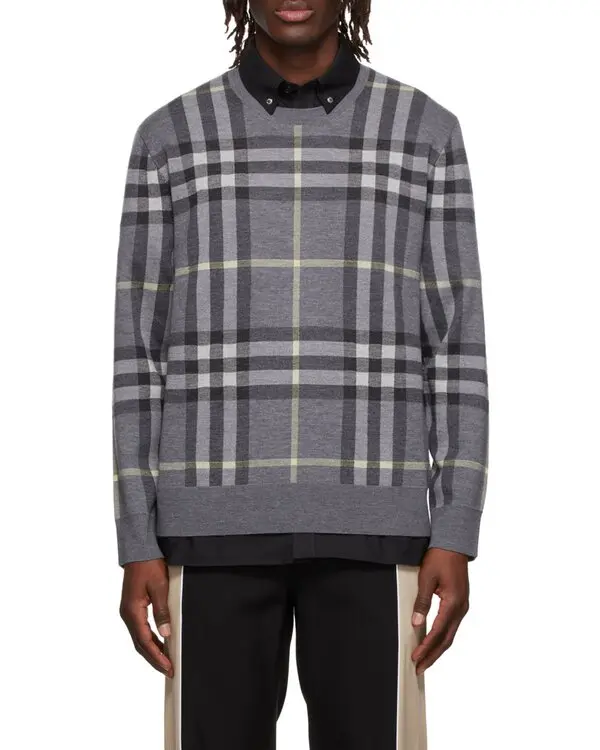 Burberry Check-pattern Wool-silk Jumper