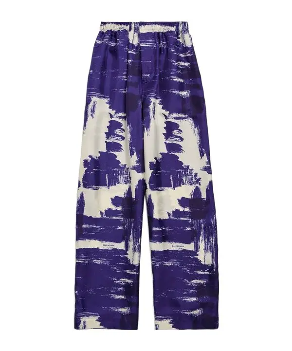 Balenciaga Paintbrush Pyjama Pants - Blue