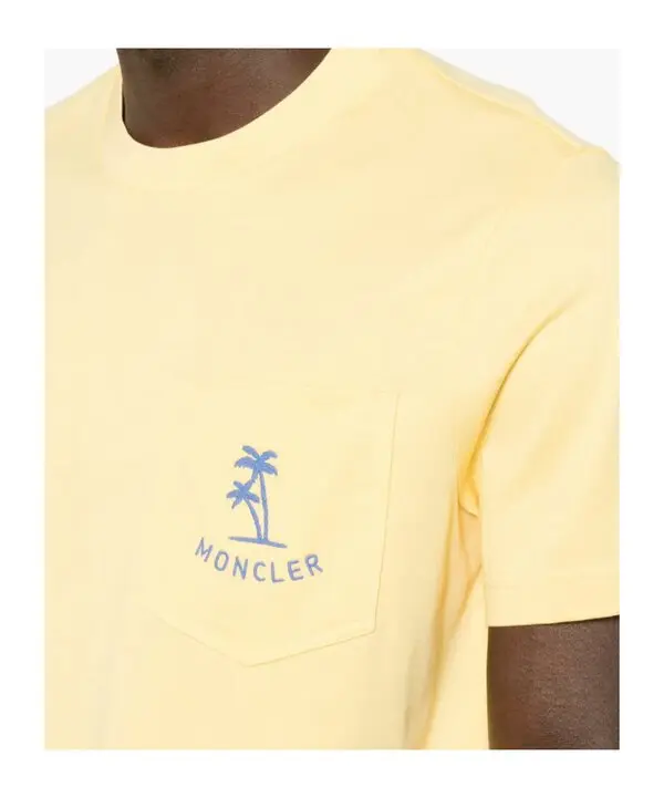 Moncler Palm Tree Pocket T-shirt - Nude