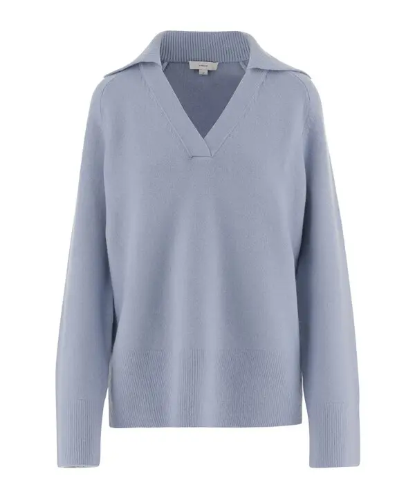 Vince Ribbed Collar V-neck Sweater