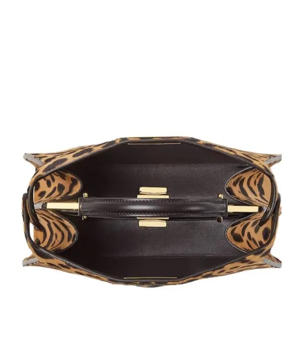 Fendi Peekaboo Mini Jaguar Print Bag - Brown