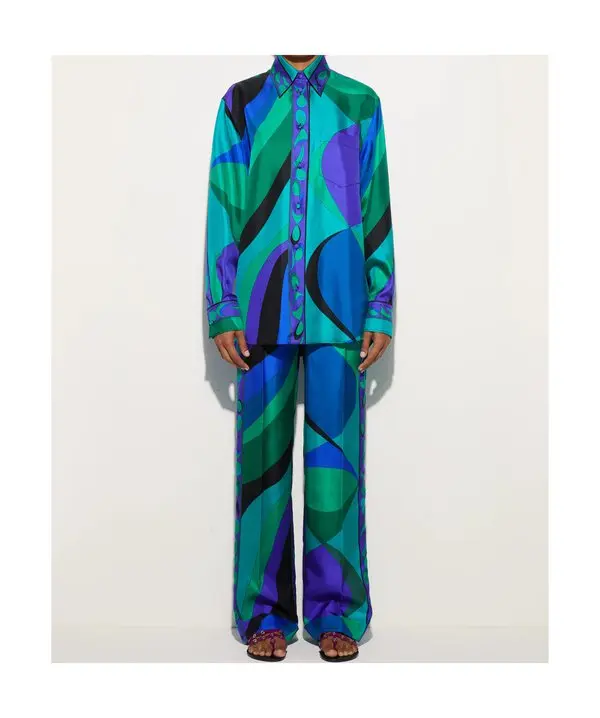 Emilio Pucci Pesci Print Silk Shirt