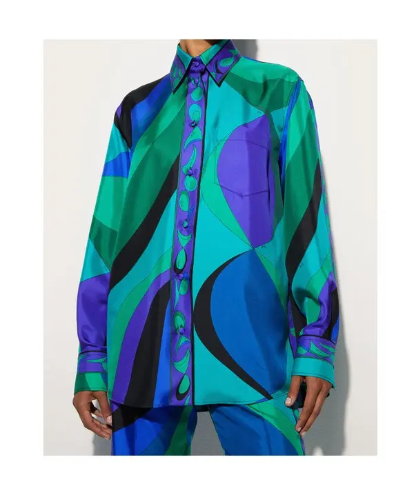 Emilio Pucci Pesci Print Silk Shirt