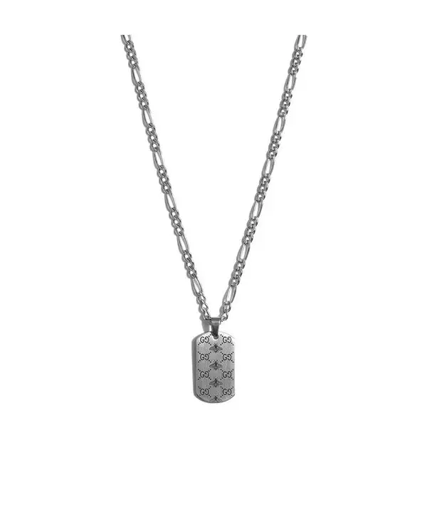 Gucci Logo Pendant Necklace - Gray