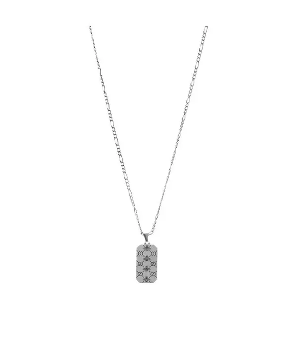 Gucci Logo Pendant Necklace - Gray