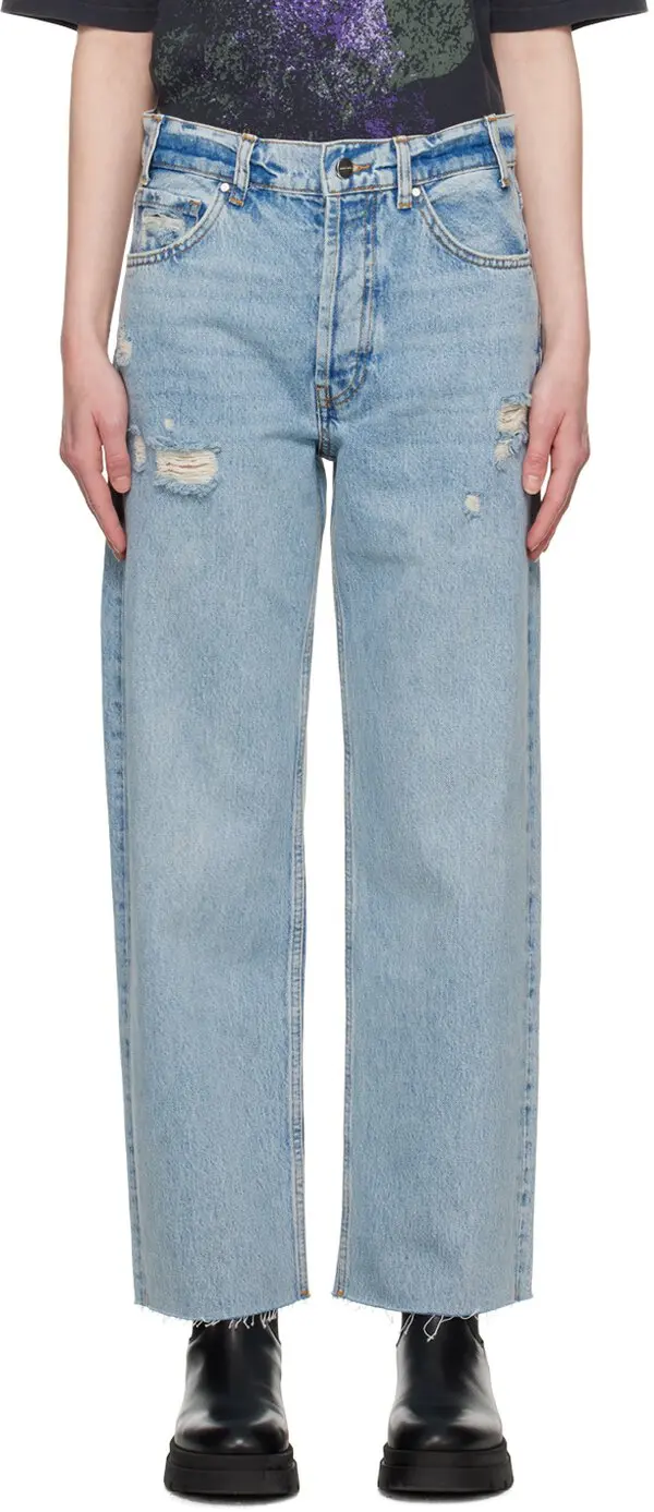 ANINE BING Gavin Mid-rise Straight Jeans - Blue