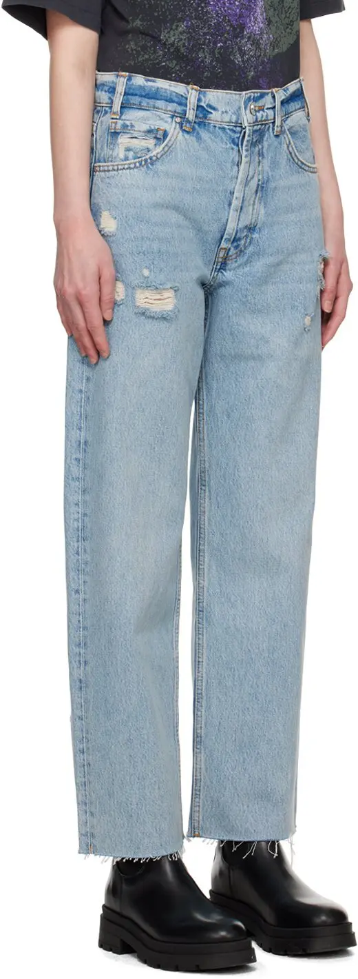 ANINE BING Gavin Mid-rise Straight Jeans - Blue