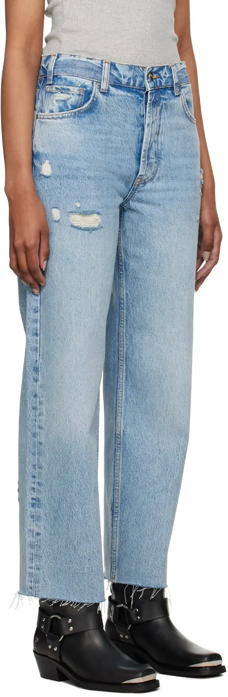ANINE BING Gavin Mid-rise Straight Jeans - Blue
