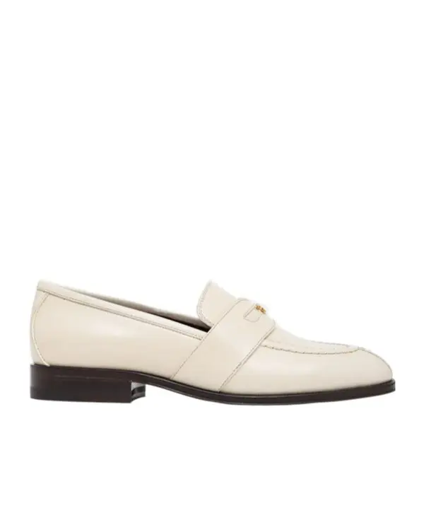 Celine Malaquais Triomphe Loafer In Polished Bull - Milk