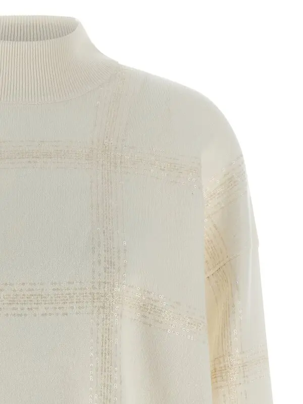 Brunello Cucinelli Sequin Embellished Turtleneck Jumper