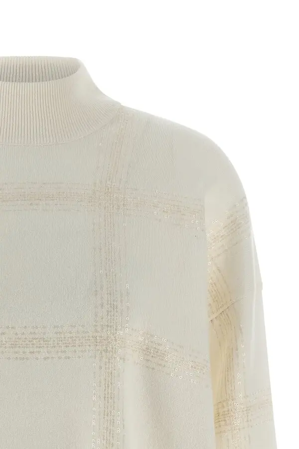 Brunello Cucinelli Sequin Embellished Turtleneck Jumper