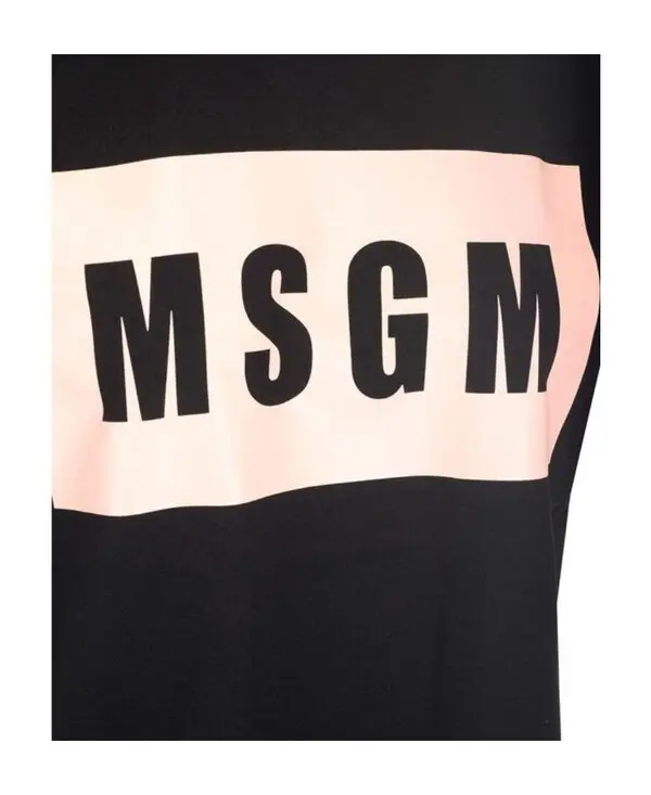 MSGM Logo Print Crewneck T-shirt