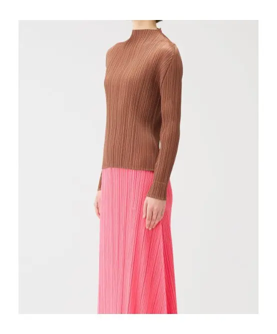PLEATS PLEASE BY ISSEY MIYAKE Long Sleeve Mock Neck Top