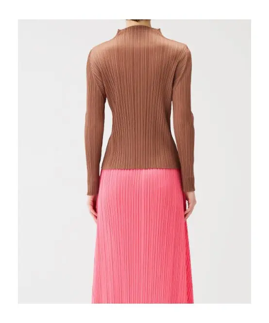 PLEATS PLEASE BY ISSEY MIYAKE Long Sleeve Mock Neck Top