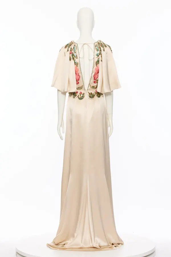 Valentino Garavani V-neck Floral Embellished Dress