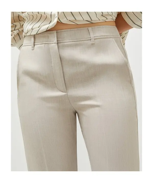 Marella Straight-fit Stretch Trousers With Fly Front And Welt Pockets